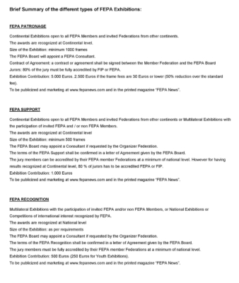 Summary of the different types of FEPA Exhibitions – FEPA News
